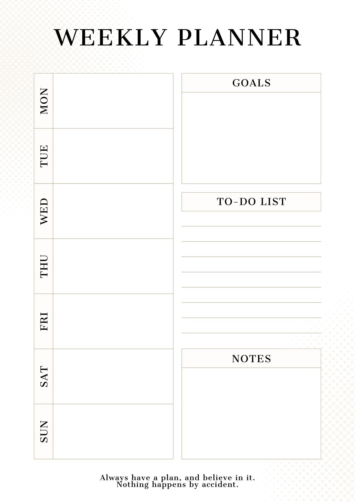 Minimalist White Ivory Weekly Planner | Printable | Digital Download - Etsy