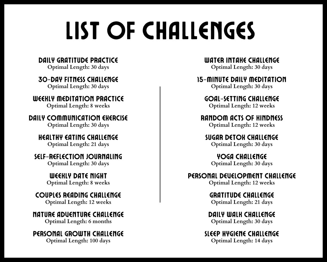 Couple Challenges - Mindful Partner Activities - Mind-body-spirit ...