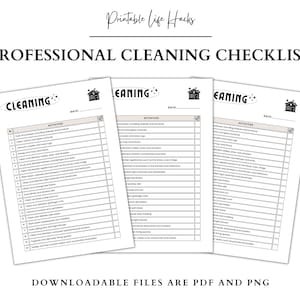 Professional Cleaning Checklist, Cleaning Task List, Detailed Cleaning ...