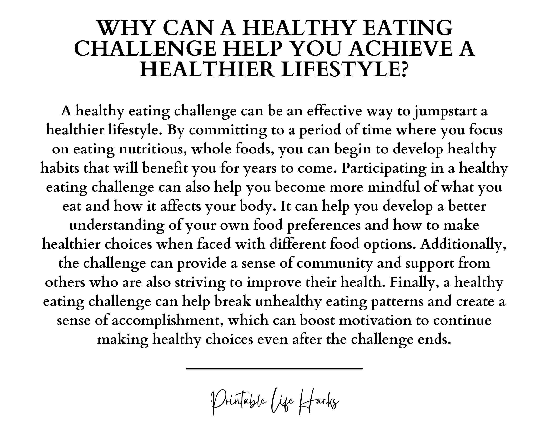 Balanced Eating Transformation - 30-day Healthy Eating Challenge ...