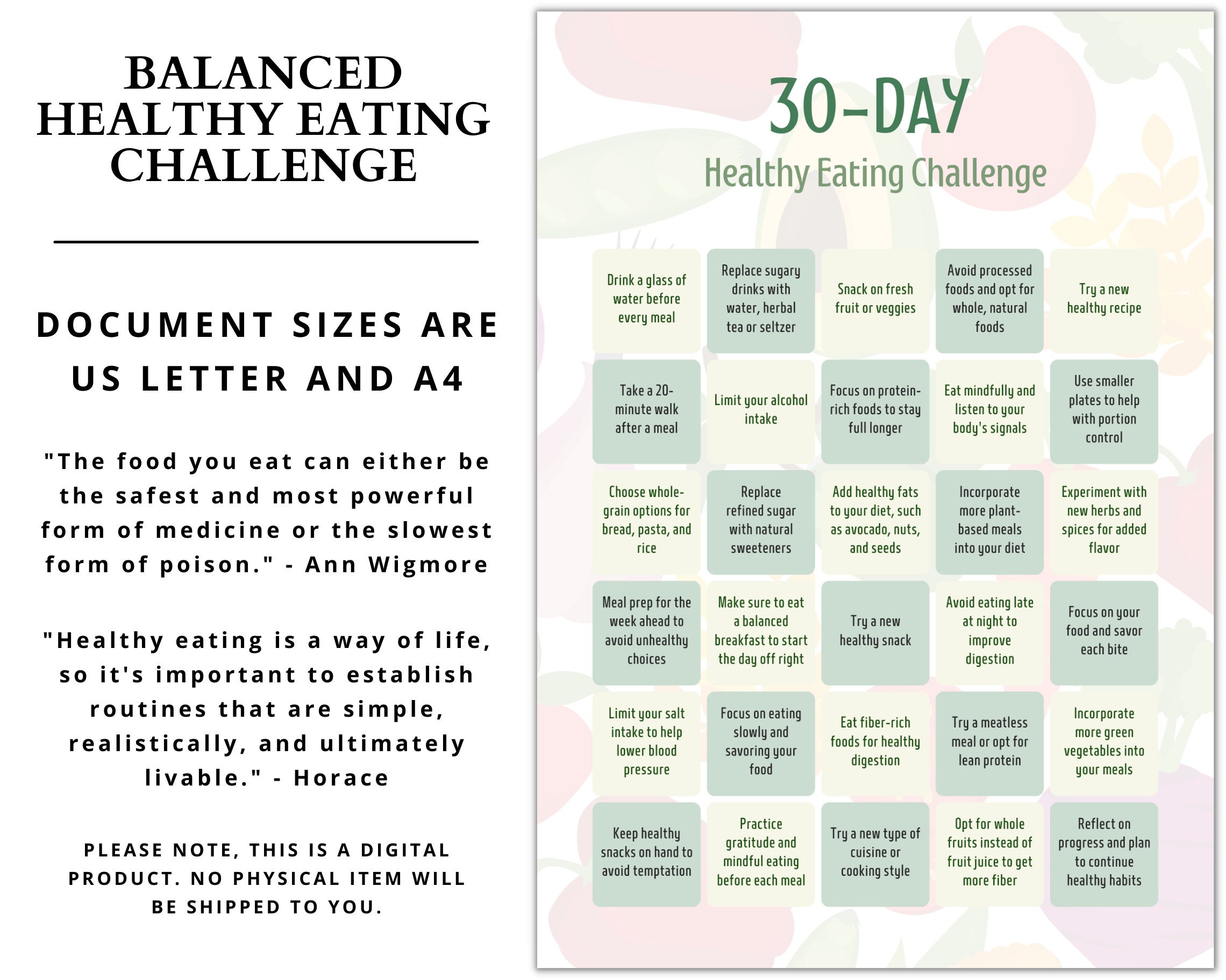 Balanced Eating Transformation 30-day Healthy Eating Challenge ...