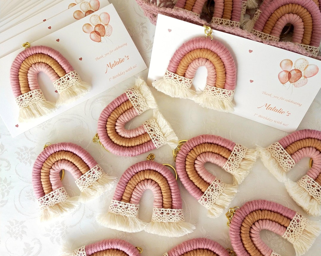 Rainbow Boho Macrame Keyring, Newborn Baby Guest Favors, Wedding Gifts ...