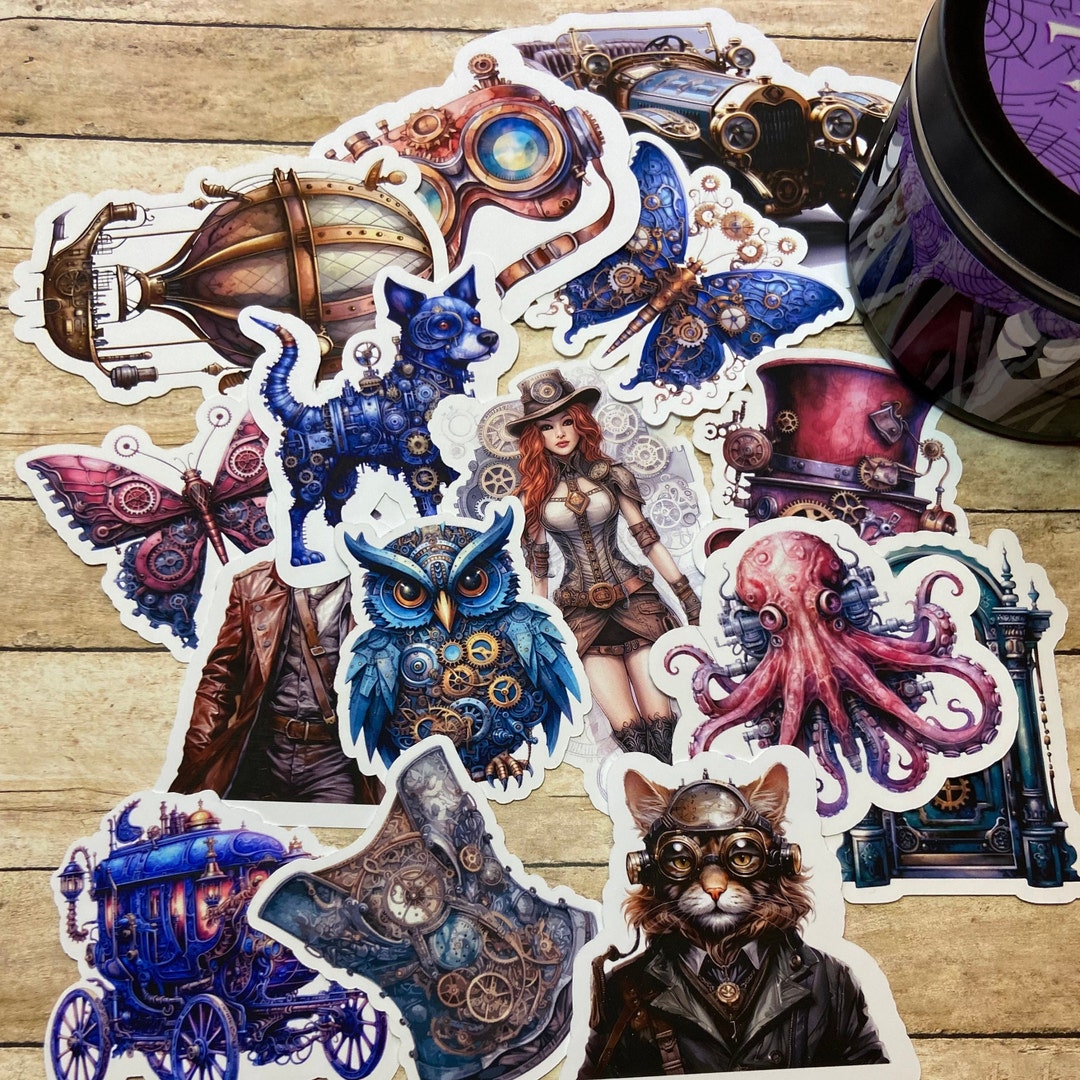 Steampunk Sticker Pack 2, Collection of 15 Stickers for Planners Junk ...