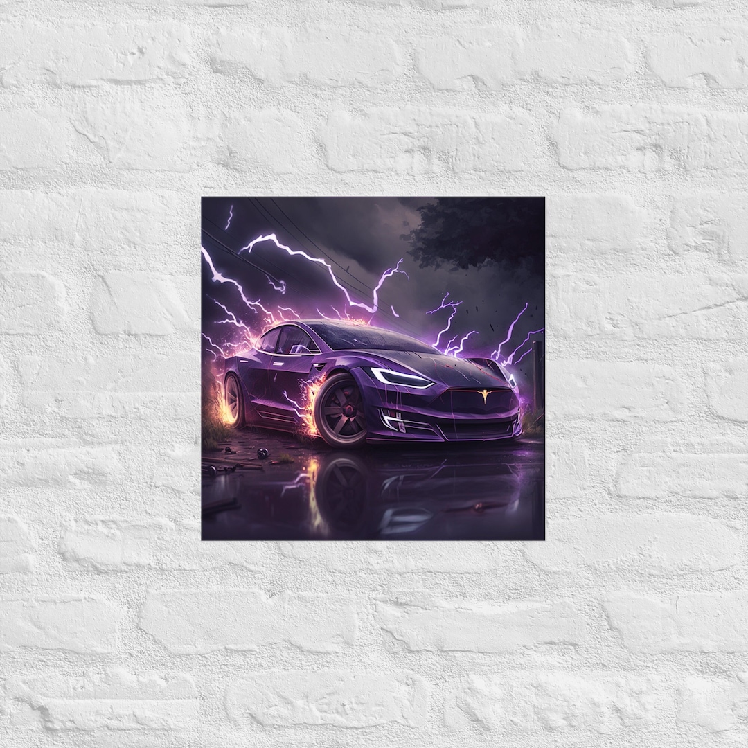 Tesla Wall Art Decor Poster, Custom Car Accessories - Etsy