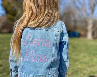 Custom Name Embroidered Jean Jacket - Etsy