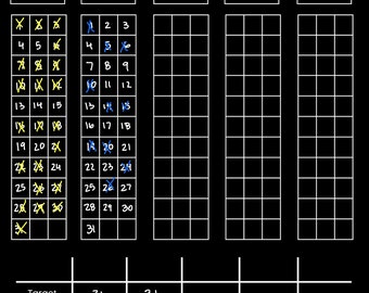 Monthly Habit Tracker, Printable, Digital, Target Goals, Minimalistic ...