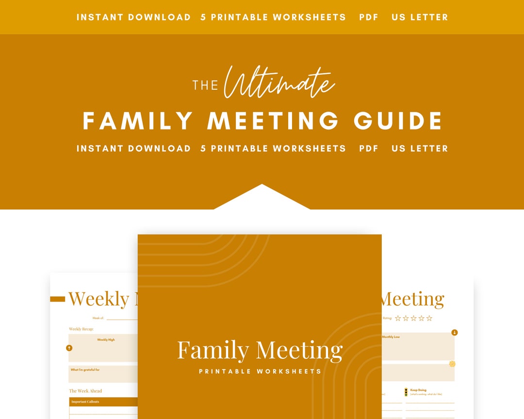Family Meeting Template, Home Planner, Family Meeting Agenda, Family ...
