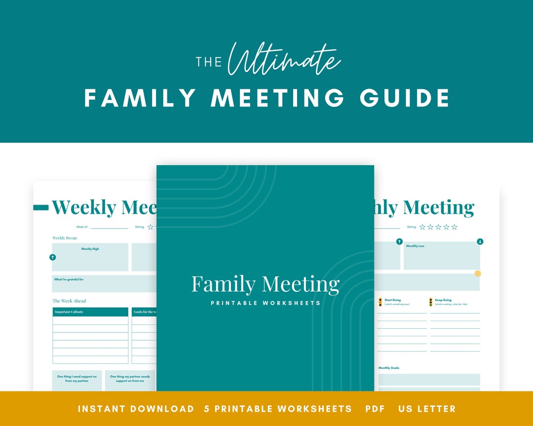Family Meeting Guide Home Planner Family Meeting Printable - Etsy