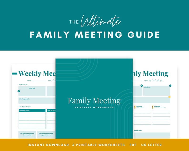 Family Meeting Guide Home Planner Family Meeting Printable - Etsy