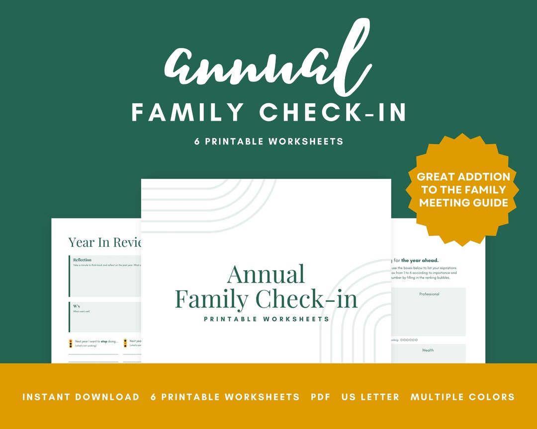Annual Family Check-in, Family Meeting, Home Planner, Annual Check-in ...