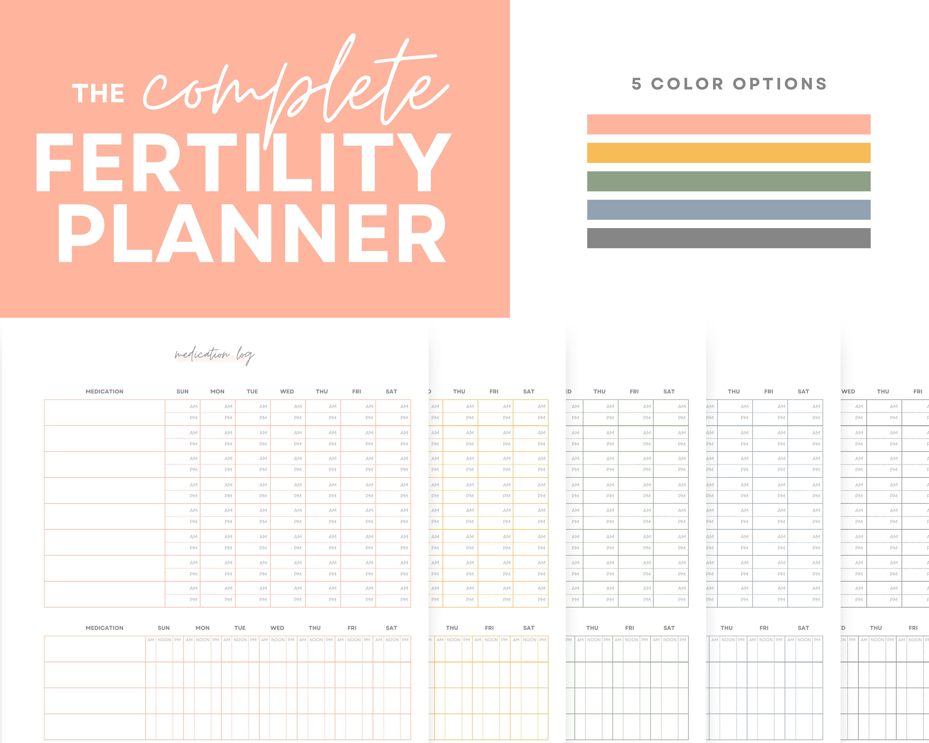 IVF Planner Fertility Planner Medication Tracker Fertility - Etsy