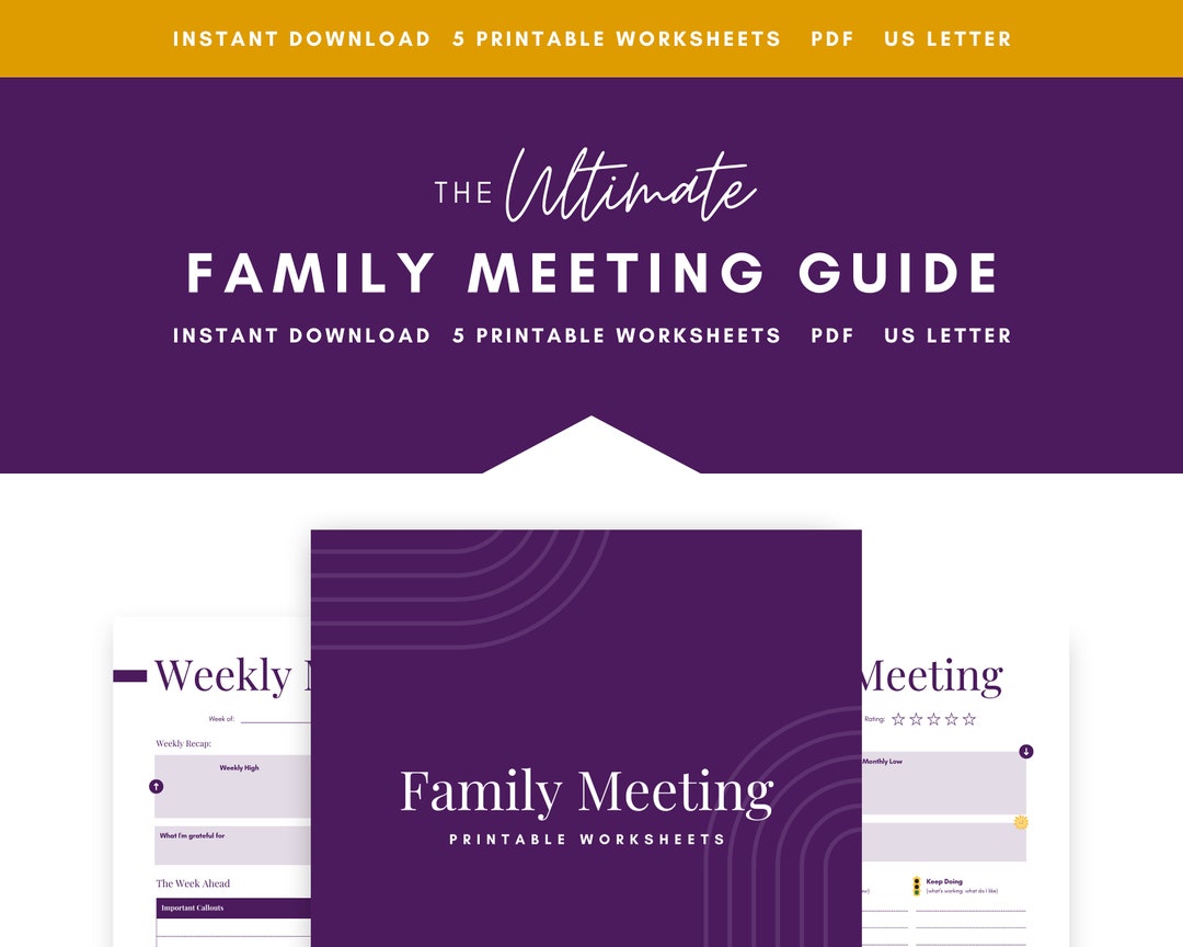 Family Meeting Template, Home Planner, Family Meeting Printable, Family ...