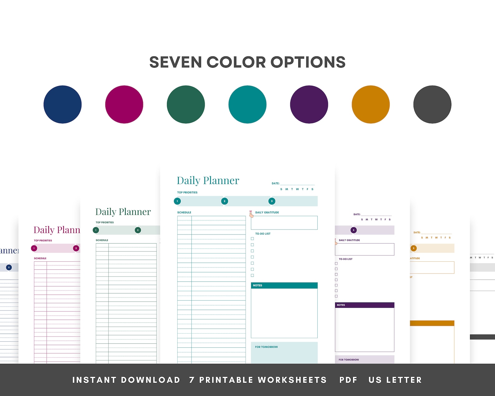 ADHD Planner, Sticky Note Printable, Daily Planner, Weekly Planner ...