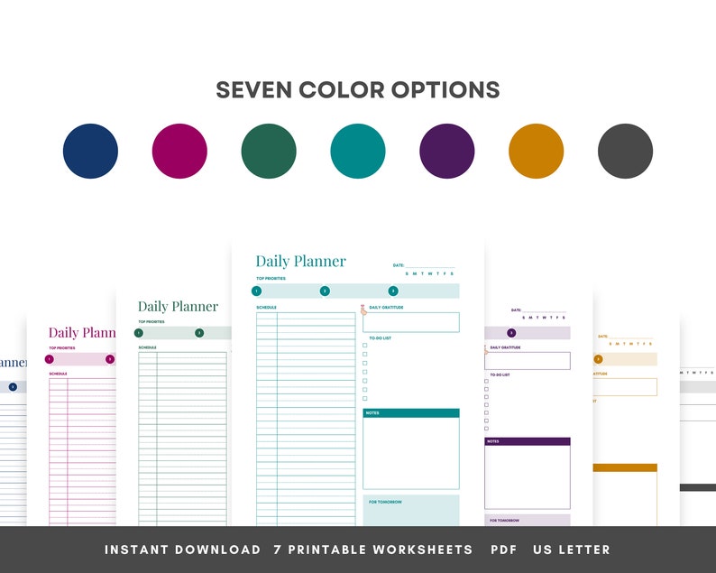 ADHD Planner, Sticky Note Printable, Daily Planner, Weekly Planner ...