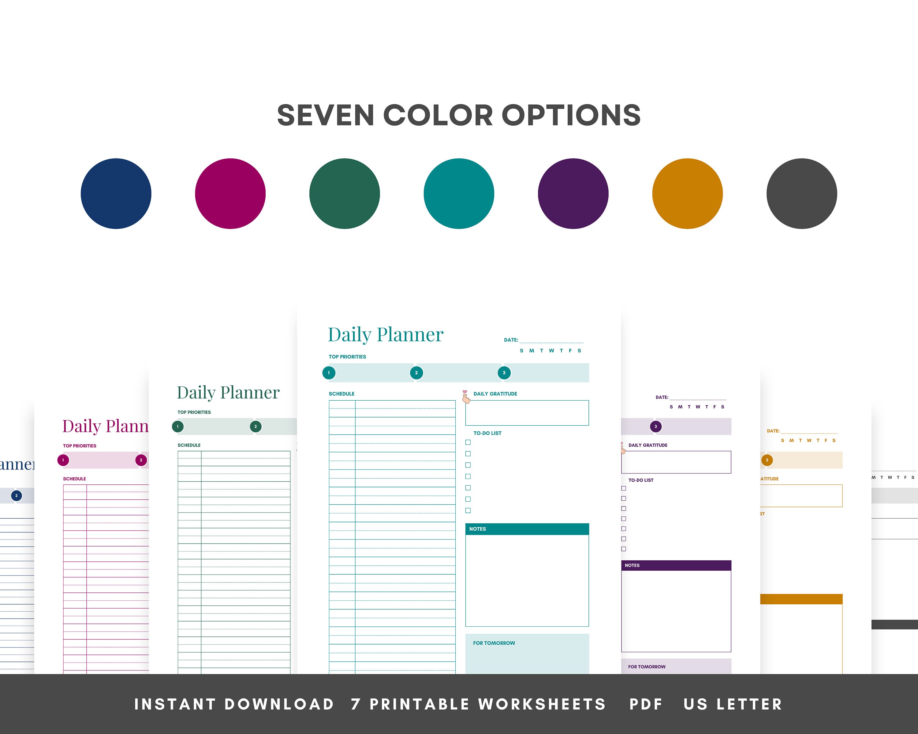 ADHD Planner, Sticky Note Printable, Daily Planner, Weekly Planner ...