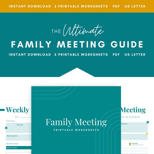Family Meeting Guide Home Planner Family Meeting Printable - Etsy