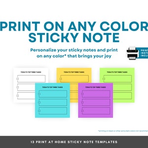ADHD Planner, Sticky Note Printable, Daily Planner, Weekly Planner ...