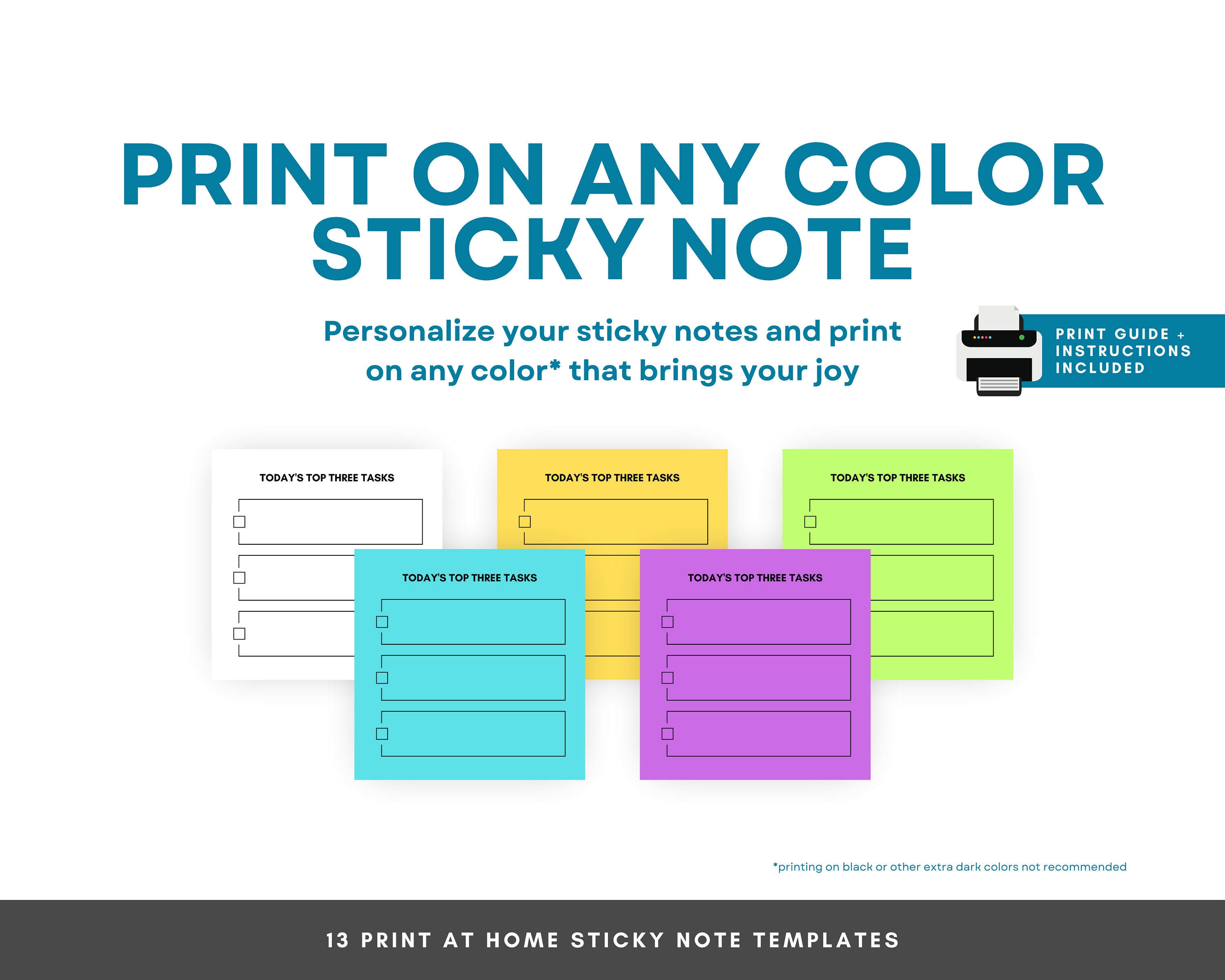 ADHD Planner, Sticky Note Printable, Daily Planner, Weekly Planner ...