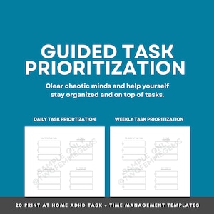 ADHD Planner, Sticky Note Printable, Daily Planner, Weekly Planner ...