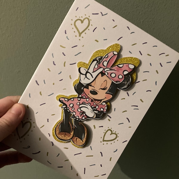 Minnie Mouse Happy Birthday Card - Etsy