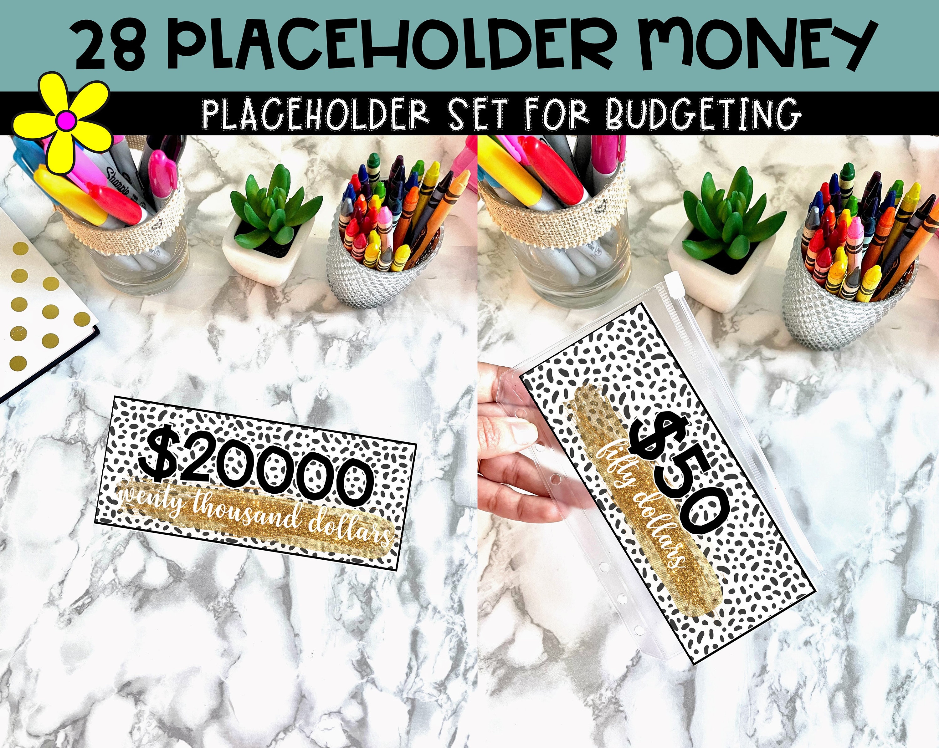 Printable | Money Placeholders for A6 Budget Binders| A6 Cash Envelope ...