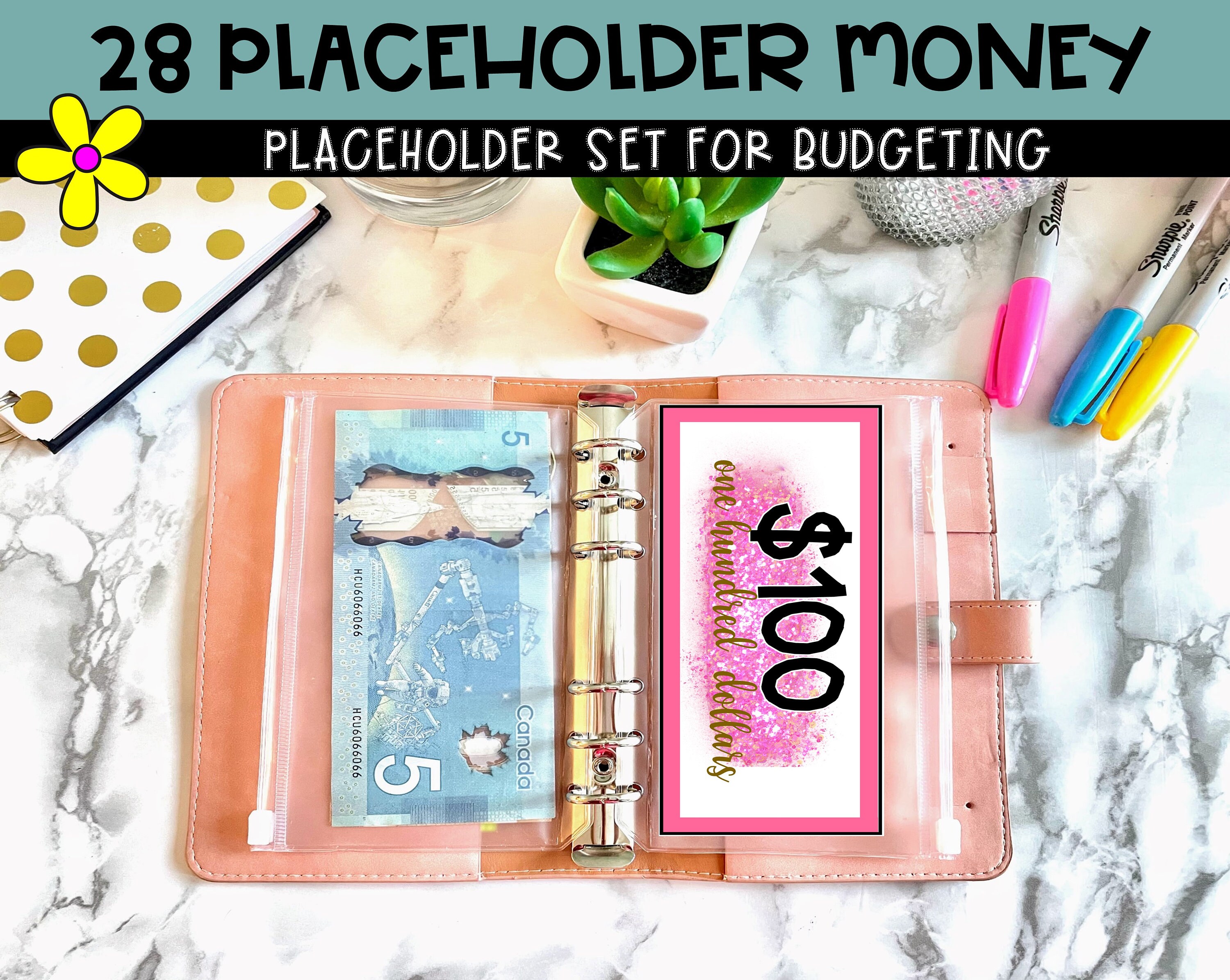 Printable Placeholder Money Bundle for Cash Envelopes A6 Budget Binders ...