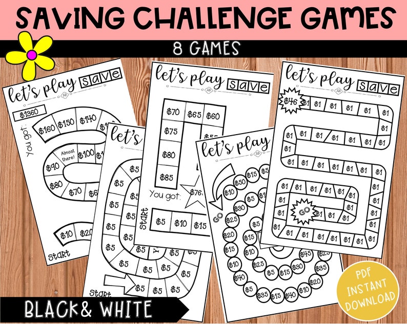 Printable | Saving Challenge Games | Saving Money | Cash Stuffing ...