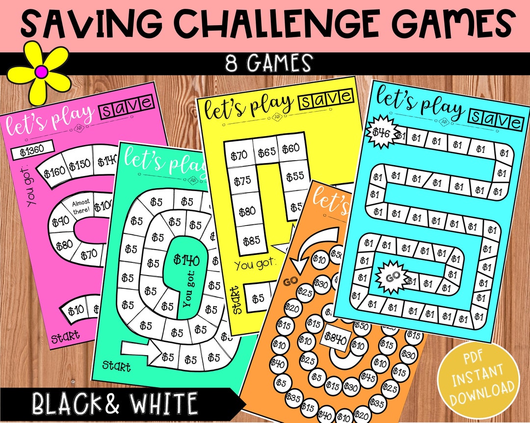 Printable | Saving Challenge Games | Saving Money | Cash Stuffing ...