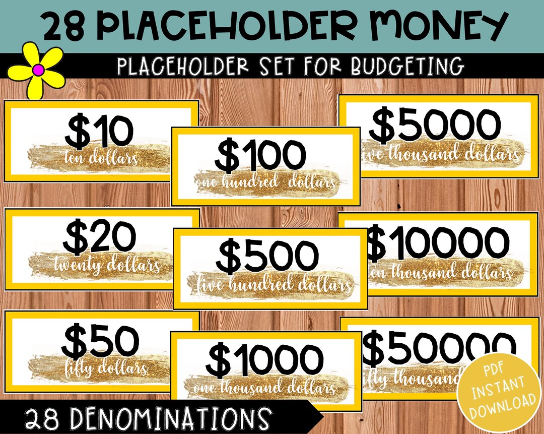 Printable Money Placeholders for A6 Budget Binders A6 Cash Envelope ...