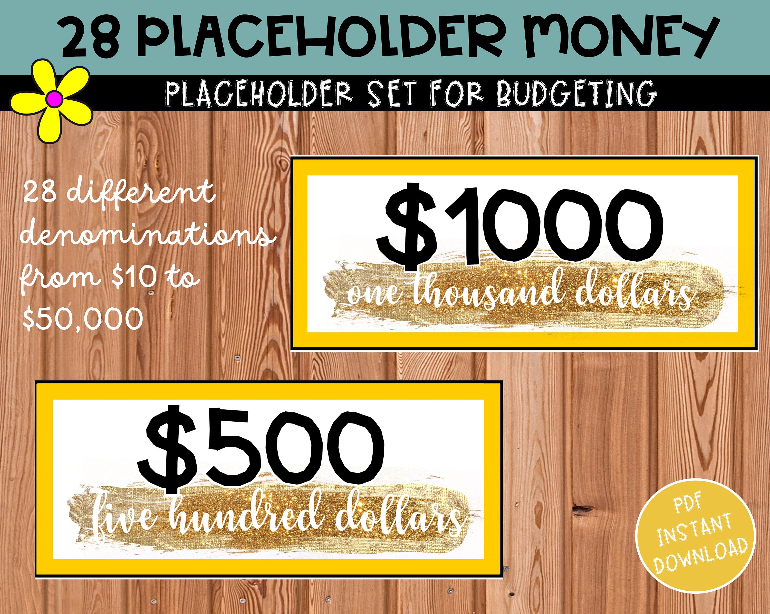 Printable Money Placeholders for A6 Budget Binders A6 Cash Envelope ...