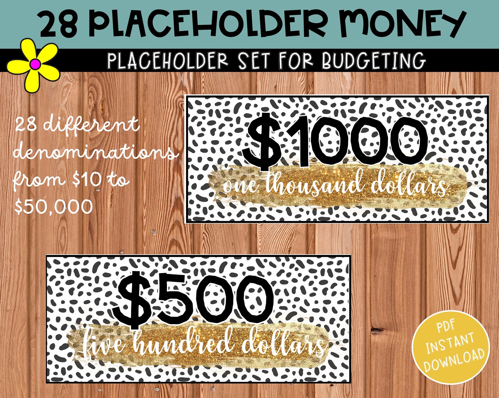Printable | Money Placeholders for A6 Budget Binders| A6 Cash Envelope ...