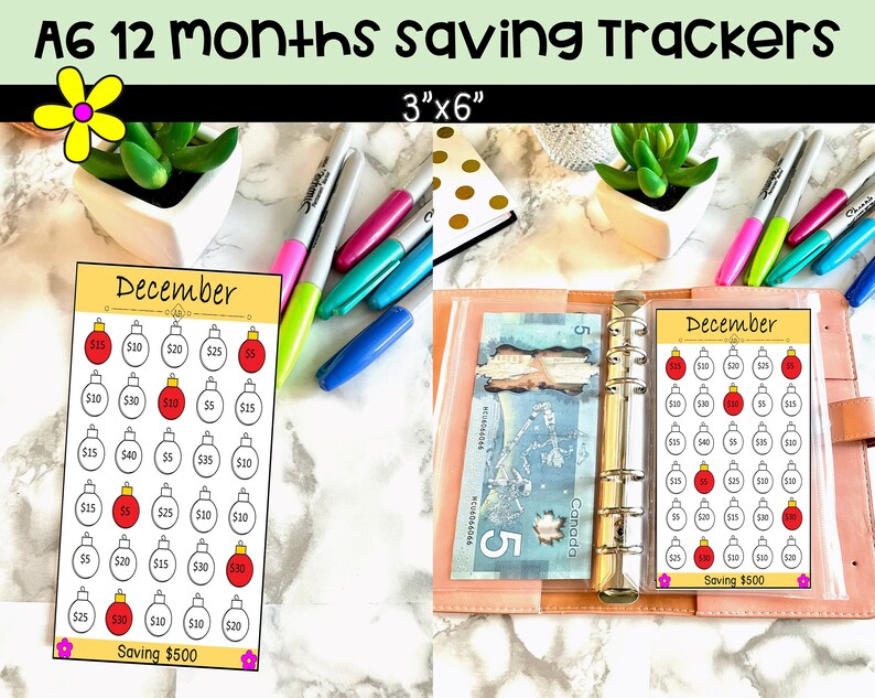 A6 Saving Challenge Printable Trackers | Monthly Money Saving | Cash ...