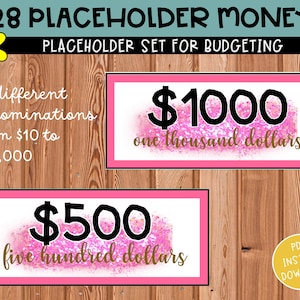 Printable Placeholder Money Bundle for Cash Envelopes | A6 Budget ...