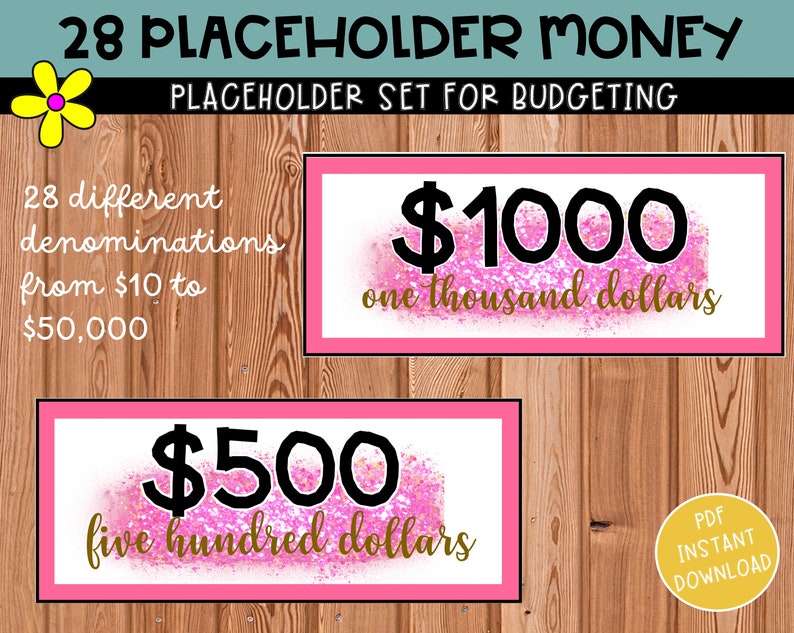 Printable Placeholder Money Bundle for Cash Envelopes | A6 Budget ...
