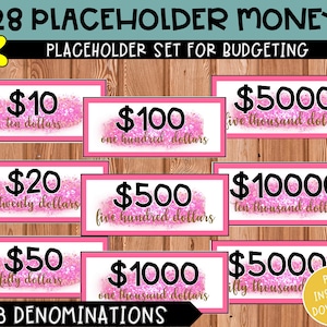 Printable Placeholder Money Bundle for Cash Envelopes | A6 Budget ...