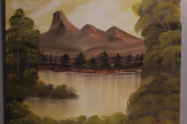 Mountain Scene in Brown Tones - Etsy
