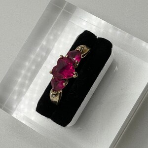 Vintage 10k Yellow Gold Red Heart Stone Ring Size 7 - Etsy