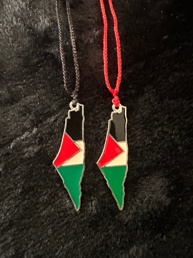 Palestine Map Palestinian Flag Pendent Necklace - Etsy