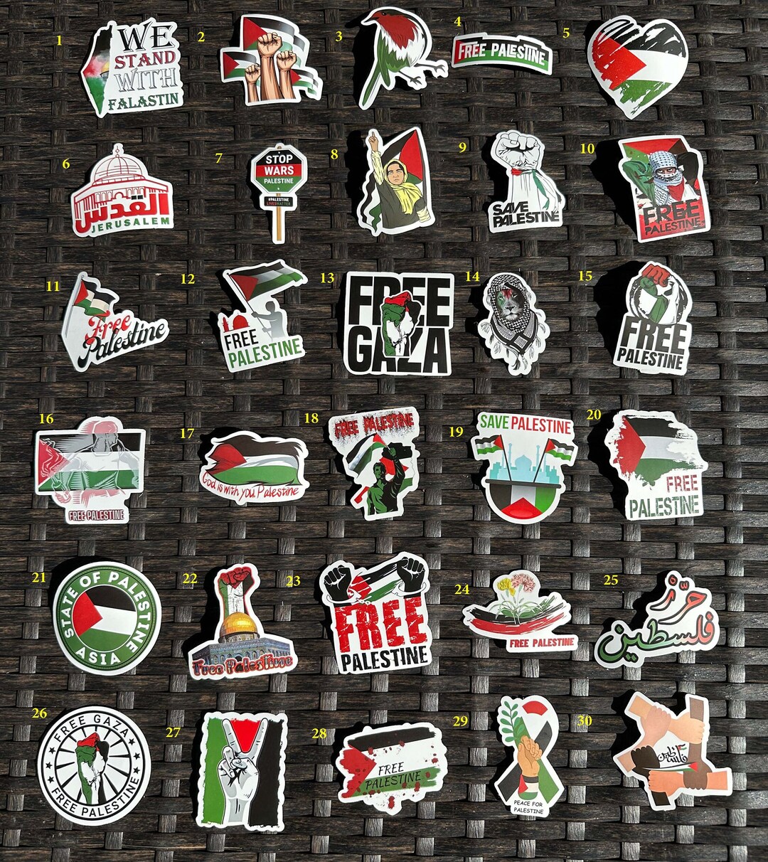 Free PALESTINE Assorted Sticker Packs Single, Sets of 5, Sets of 10, or ...