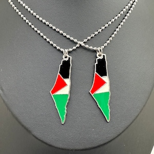 Palestine Palestinian Map Flag Pendant Necklace - Etsy