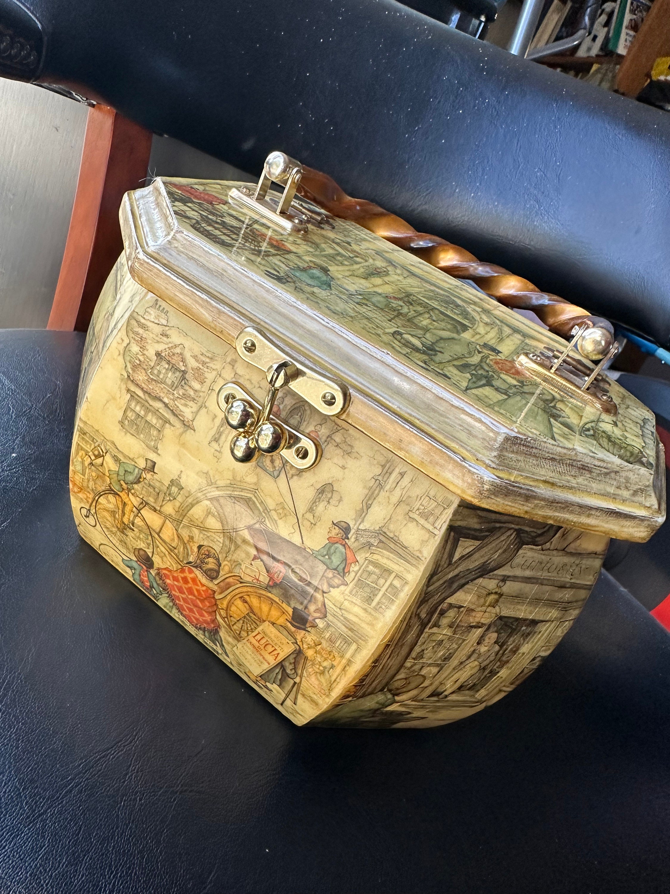 Adorable Vintage Anton Pieck Wooden Box Purse With Handle and - Etsy