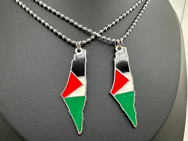 Palestine Palestinian Map Flag Pendant Necklace - Etsy