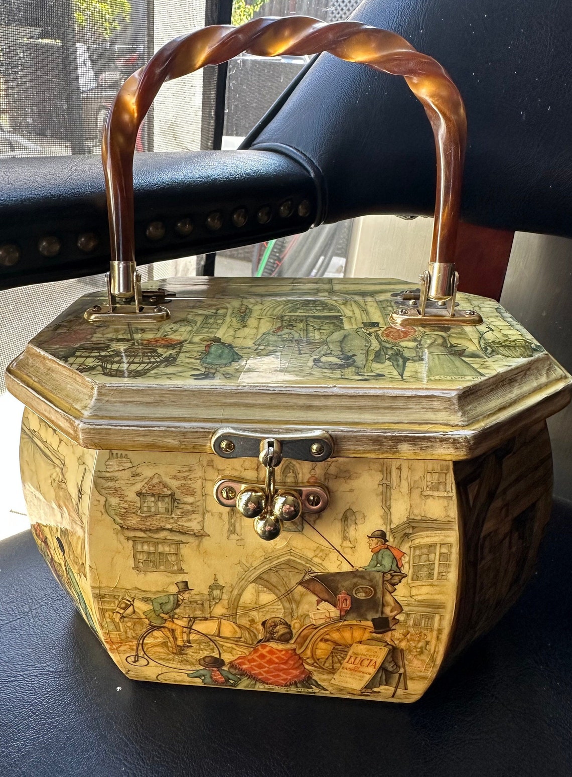 Adorable Vintage Anton Pieck Wooden Box Purse With Handle and - Etsy