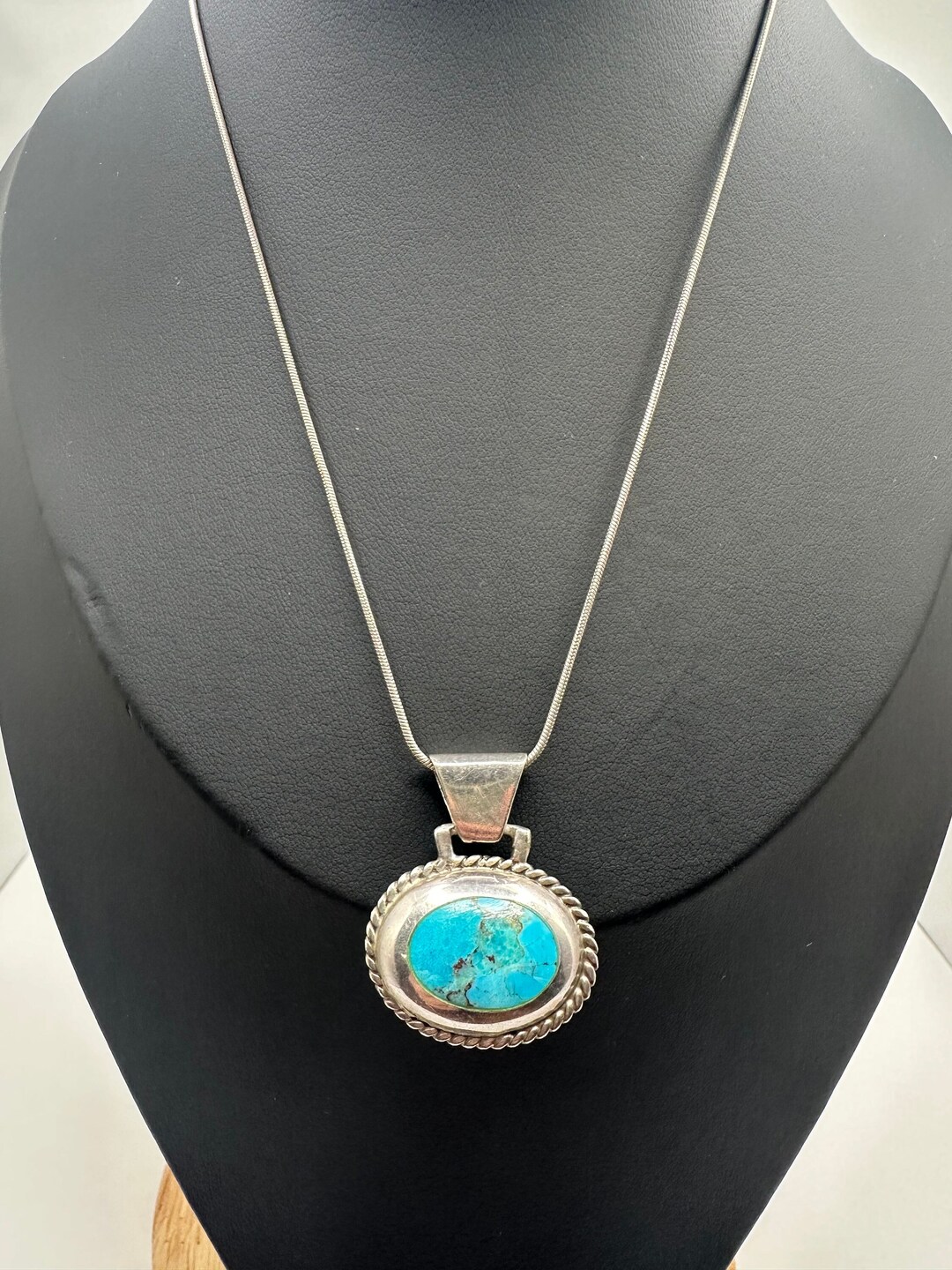 Vintage Reversible Turquoise and White Stone Sterling Silver Native ...