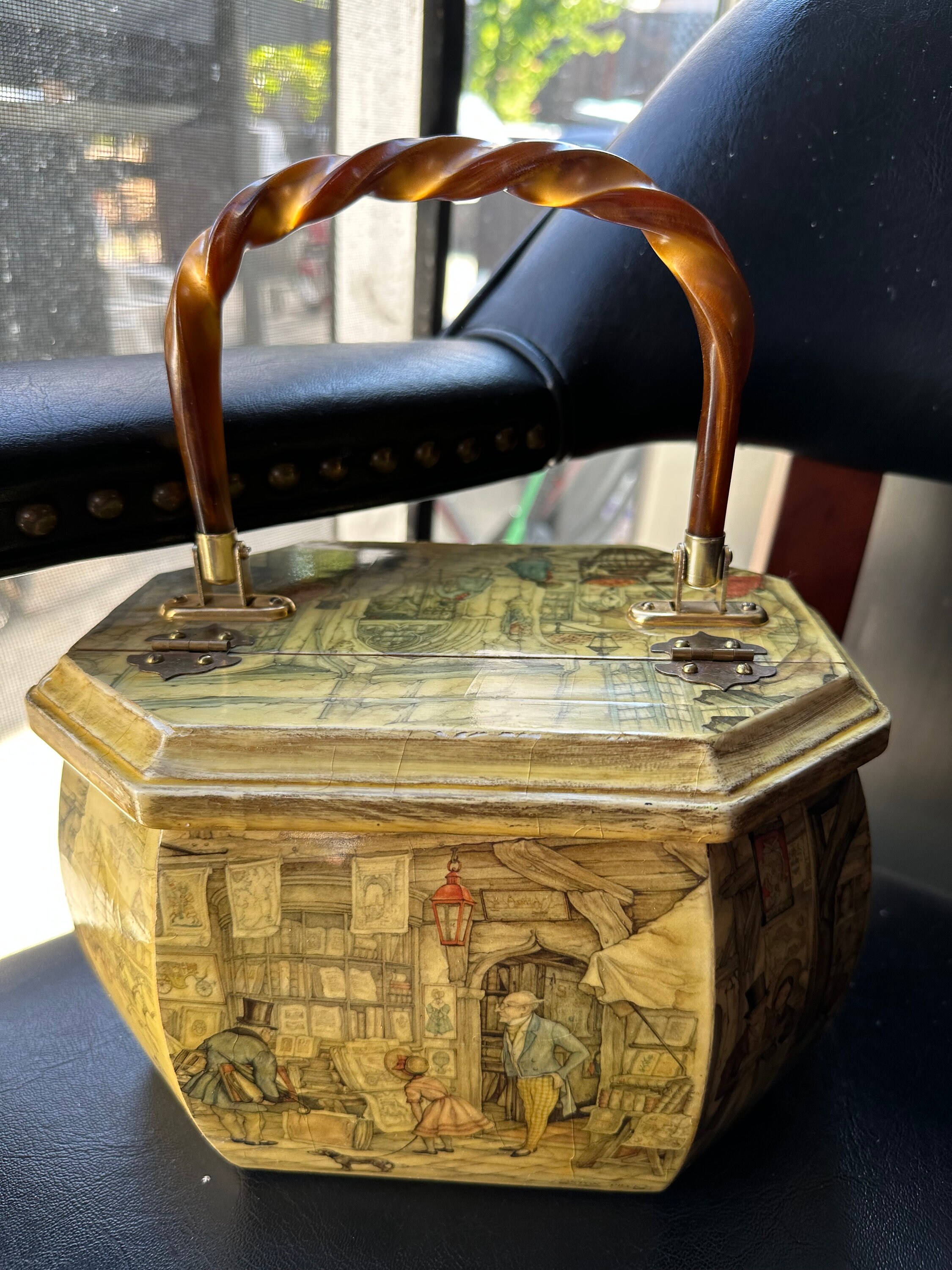 Adorable Vintage Anton Pieck Wooden Box Purse With Handle and - Etsy