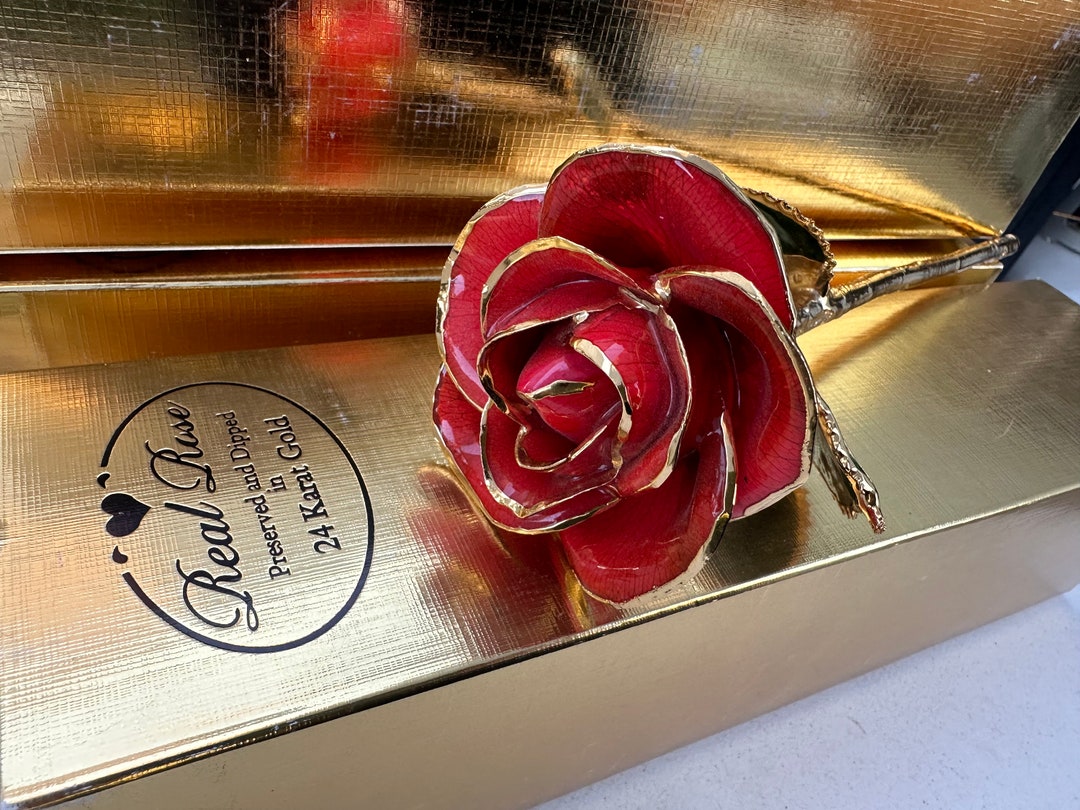 Real Rose Preserved and Dipped in 24k Gold Choice of Blue - Etsy