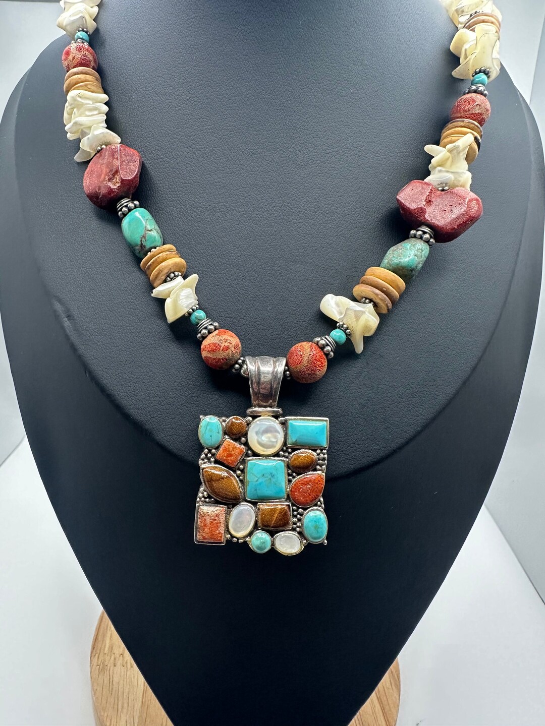Southwestern or Native American Multi-stone W/ Turquoise Inlaid ...