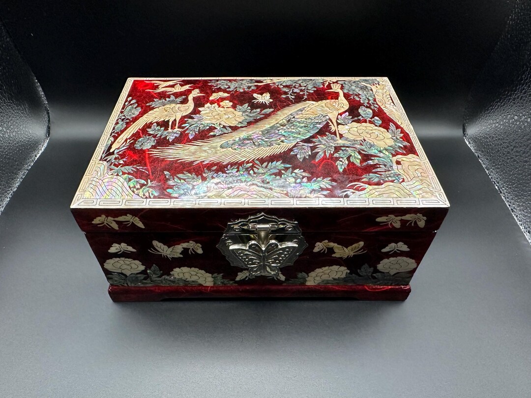 MOTHER of PEARL INLAY Handcrafted Korean Jewelry Box and Mirror - Etsy