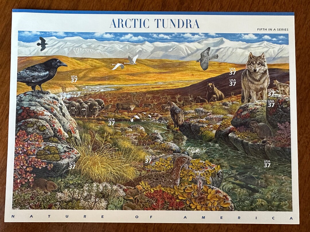 The Arctic Tundra Vintage US Stamp Sheet - Etsy