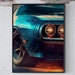 Blue Car Poster, Modern Car Print Gift, Boys Room Decor, Above Bed Art ...